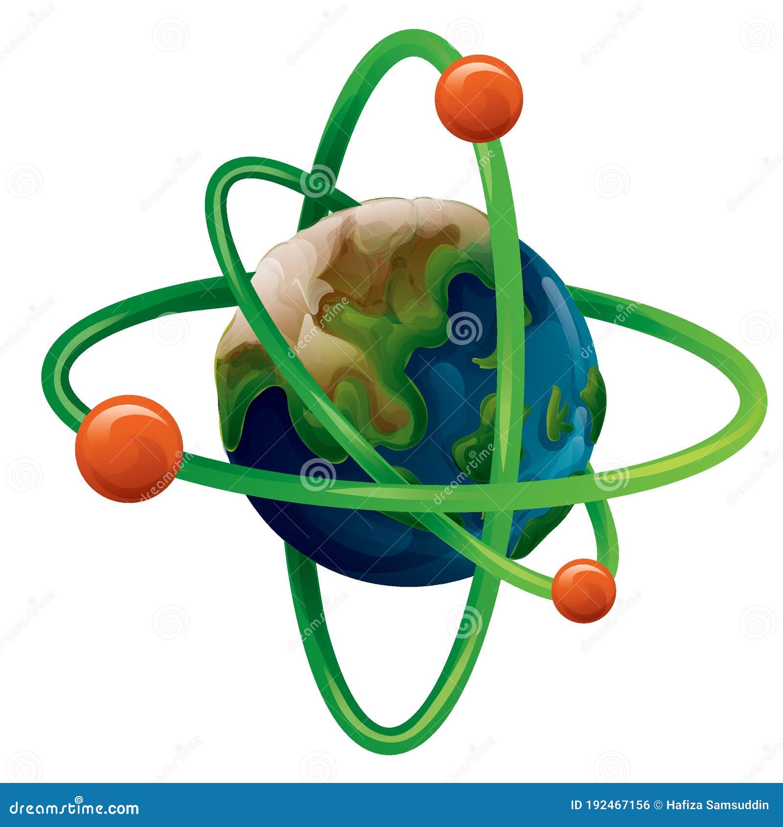 Planet Earth with Atom Concept. Vector Illustration Decorative Design ...