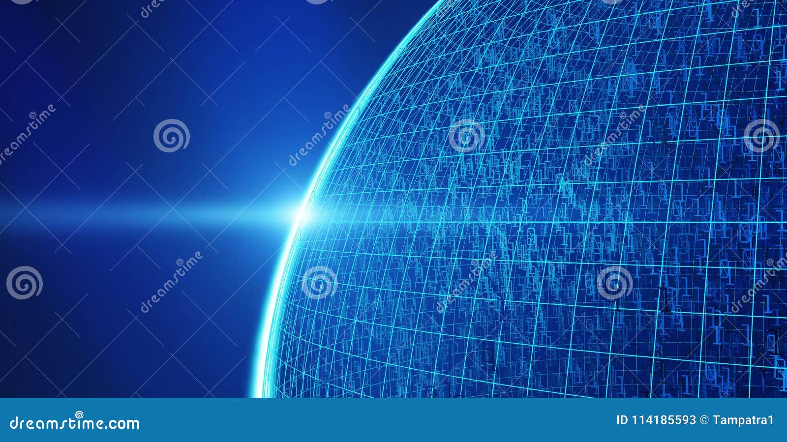 Planet Earth with 01 Binary Data, Internet Connection Concept Stock ...