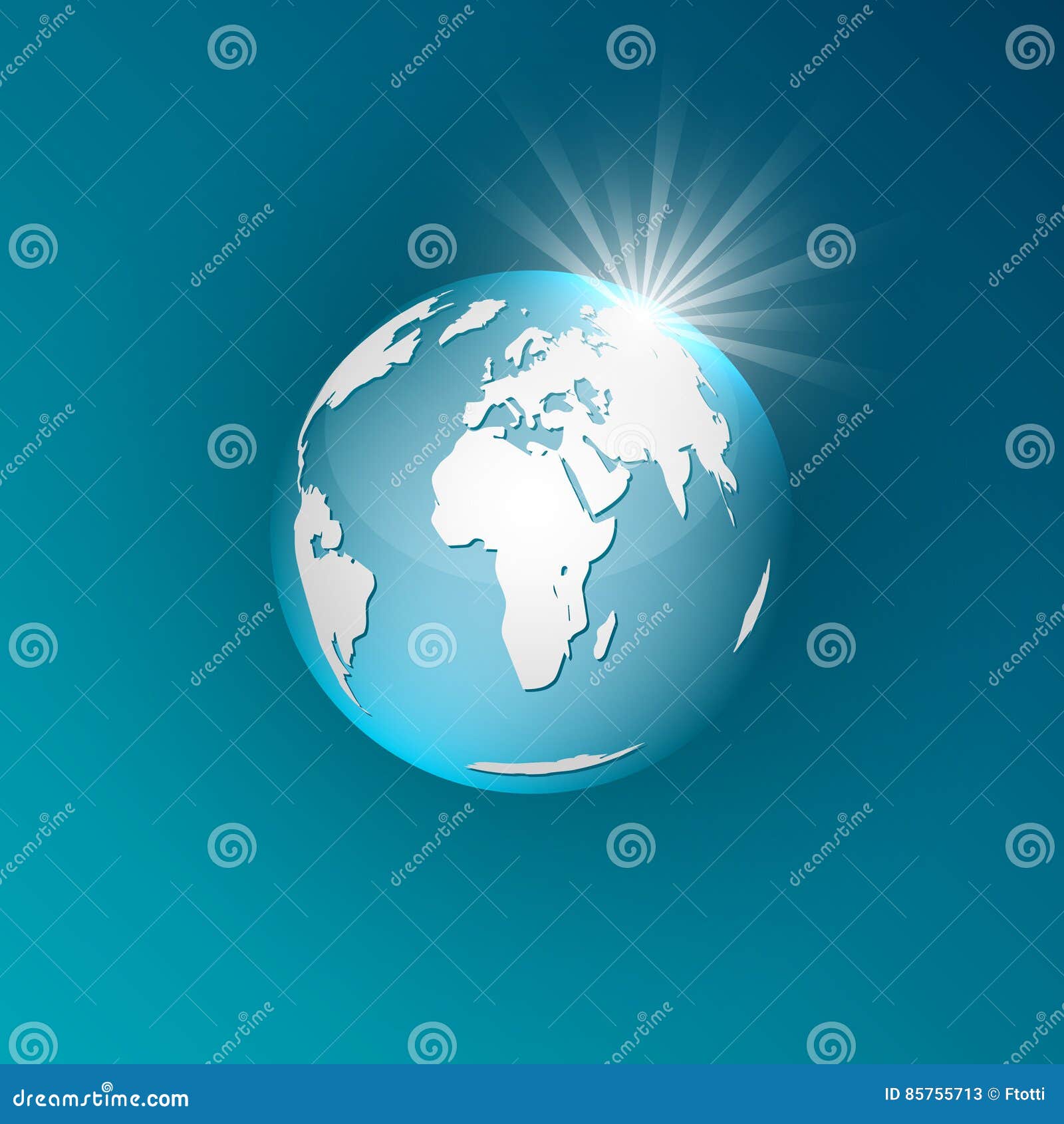 Planet Earth on a Blue Background. Stock Vector - Illustration of ...