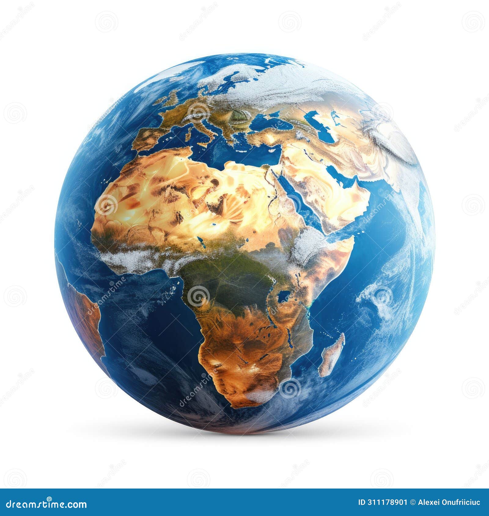 Planet Earth in Blue Light on White Background Stock Image - Image of ...