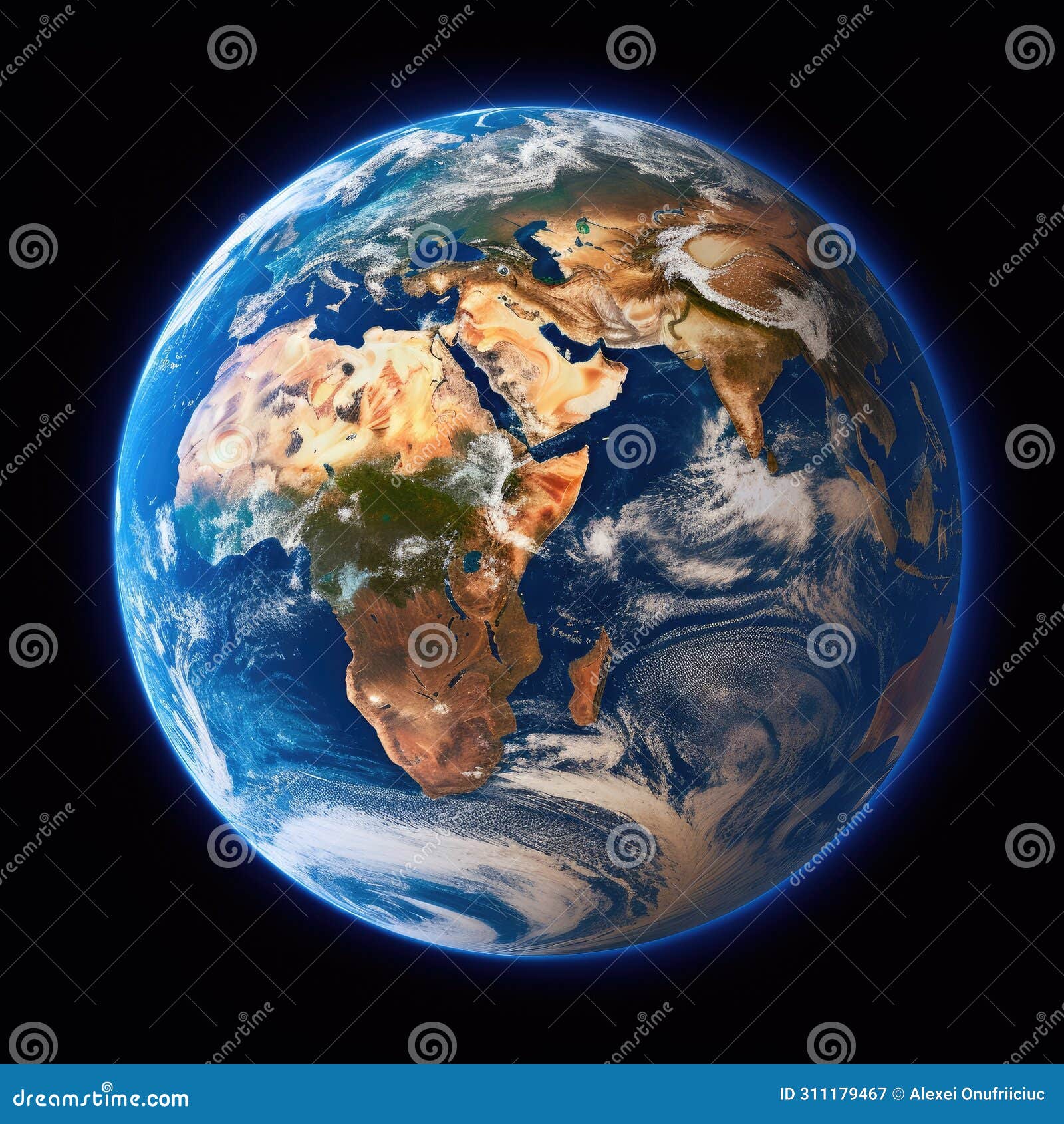 Planet Earth in Blue Light on White Background Stock Image - Image of ...