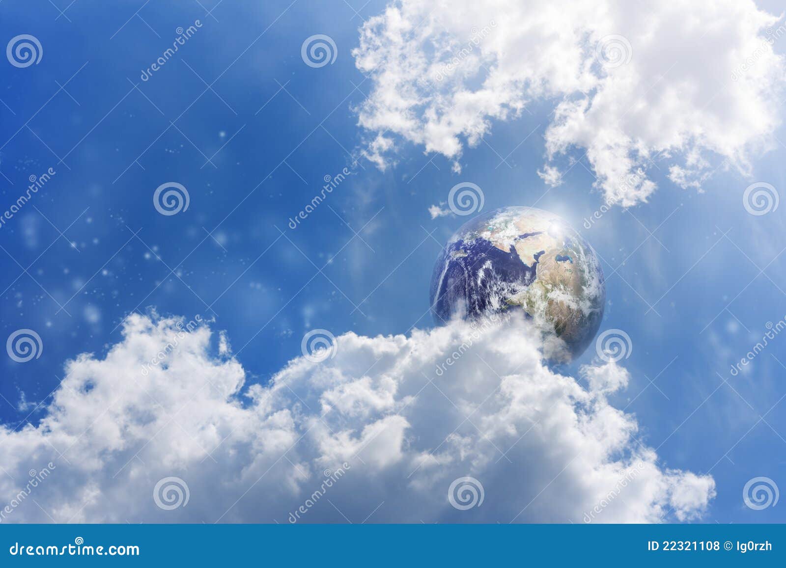Planet Earth in blue sky stock photo. Image of scientific - 22321108