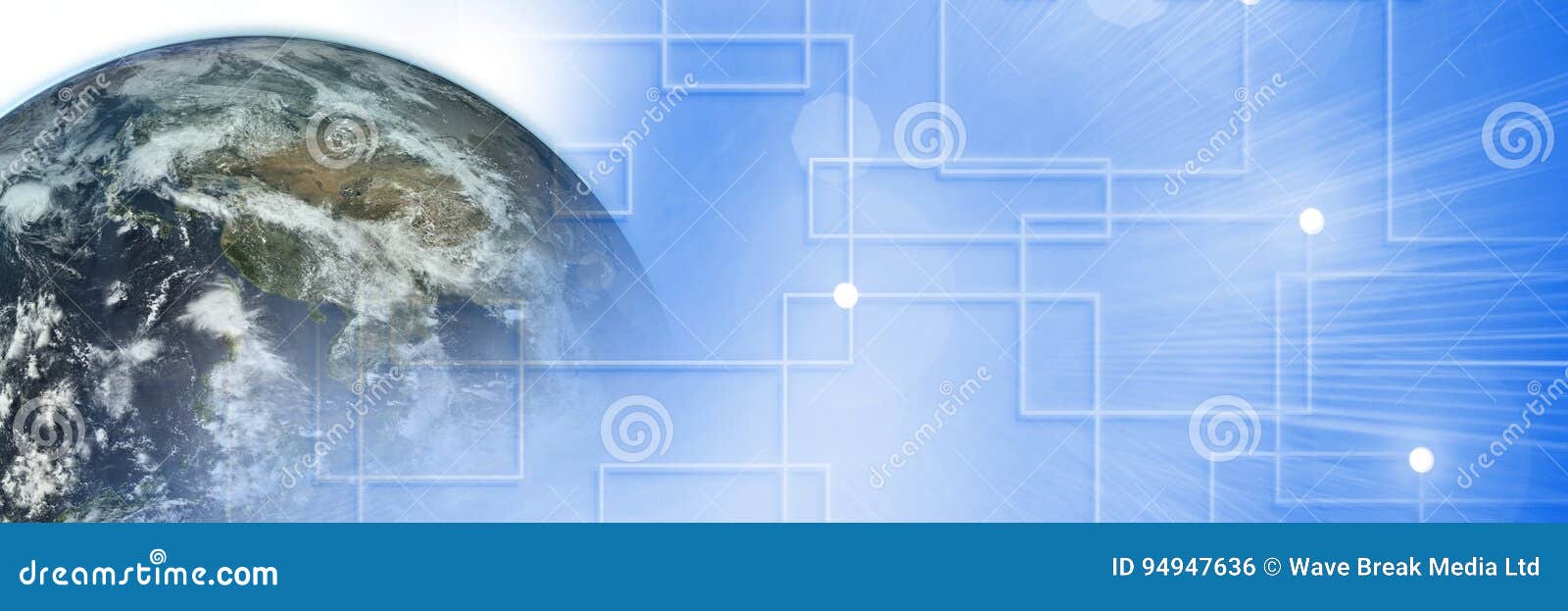 Planet Earth with Blue Smart Tech Transition Stock Photo - Image of ...