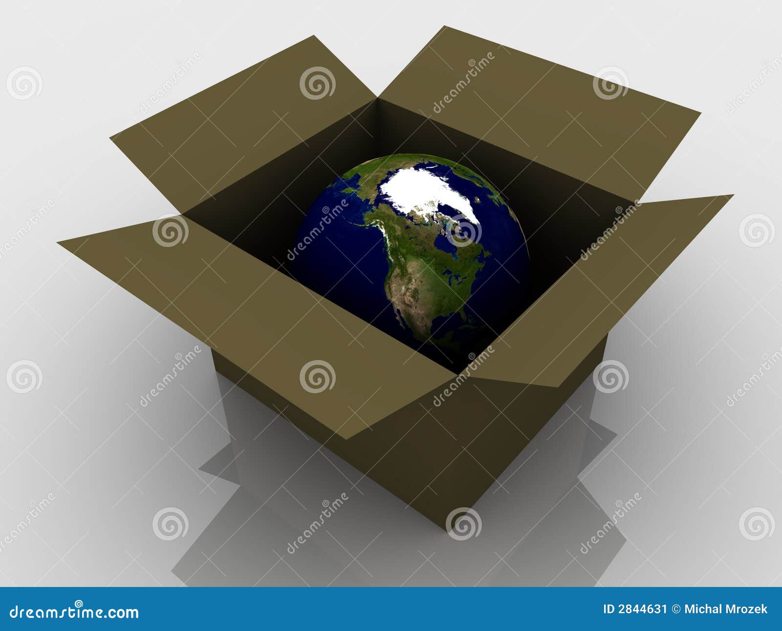 Planet Earth in a box stock illustration. Illustration of send - 2844631