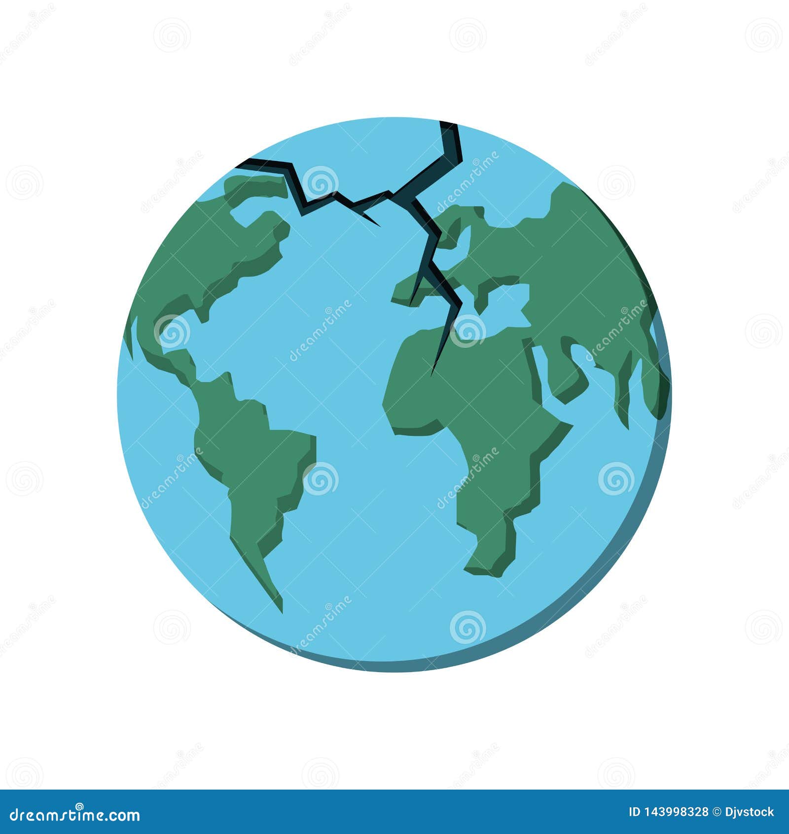 Planet earth break icon stock illustration. Illustration of earthquake ...