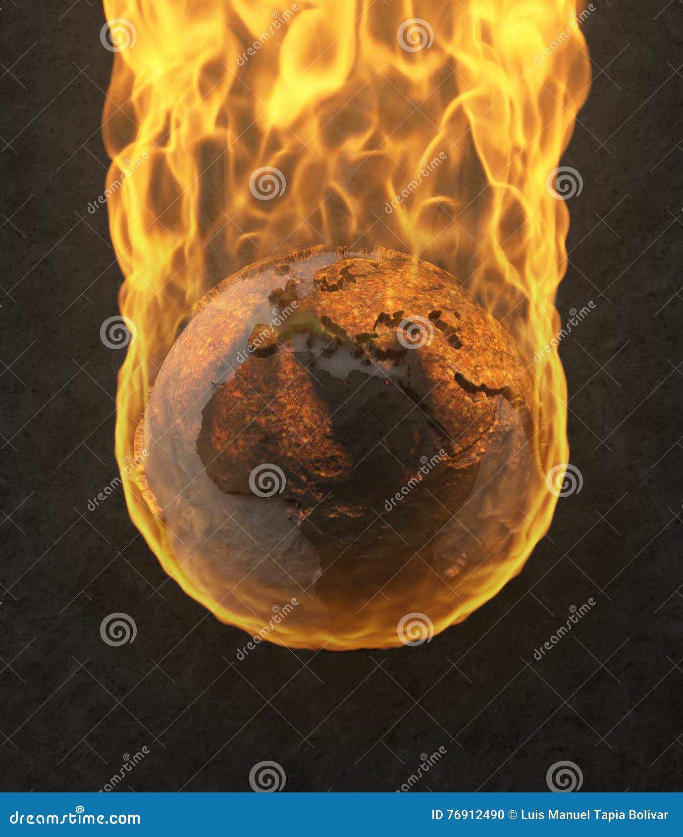 Earth Burning Or Exploding After A Global Disaster, Apocalyptic ...