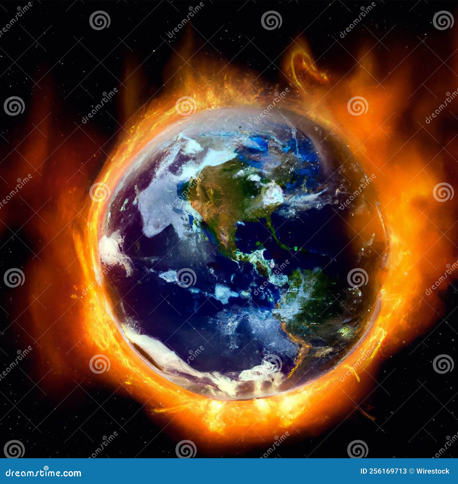 Earth Burning Or Exploding After A Global Disaster, Apocalypse Asteroid ...