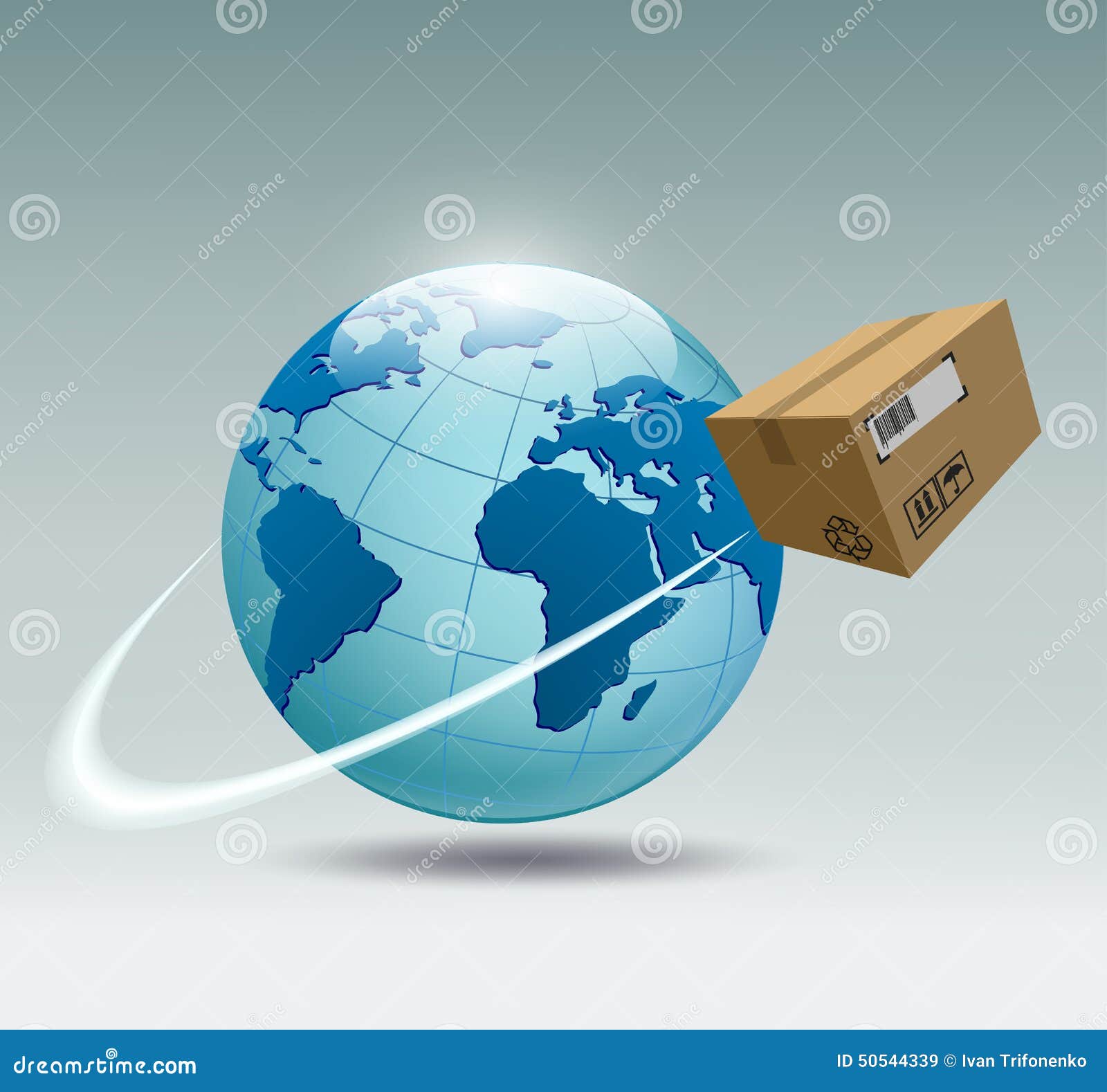 Planet Earth and a Cardboard Box that Revolves Around Her Stock Vector ...