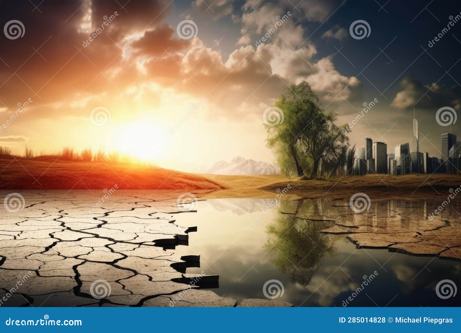 Planet Earth Climate Change Tree Concept Created with Generative AI ...