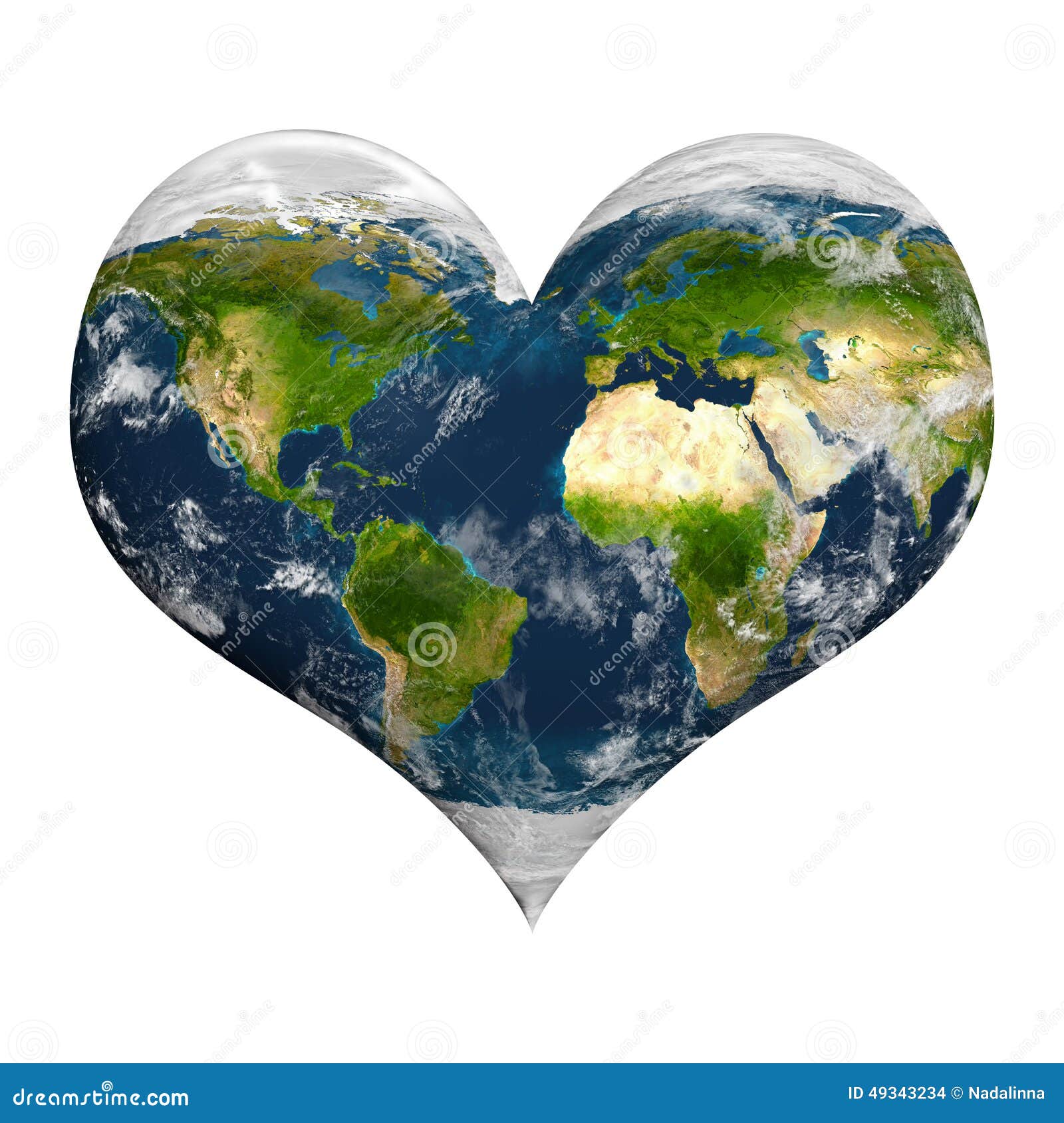 Planet Earth with Clouds in Heart Shape Stock Illustration ...