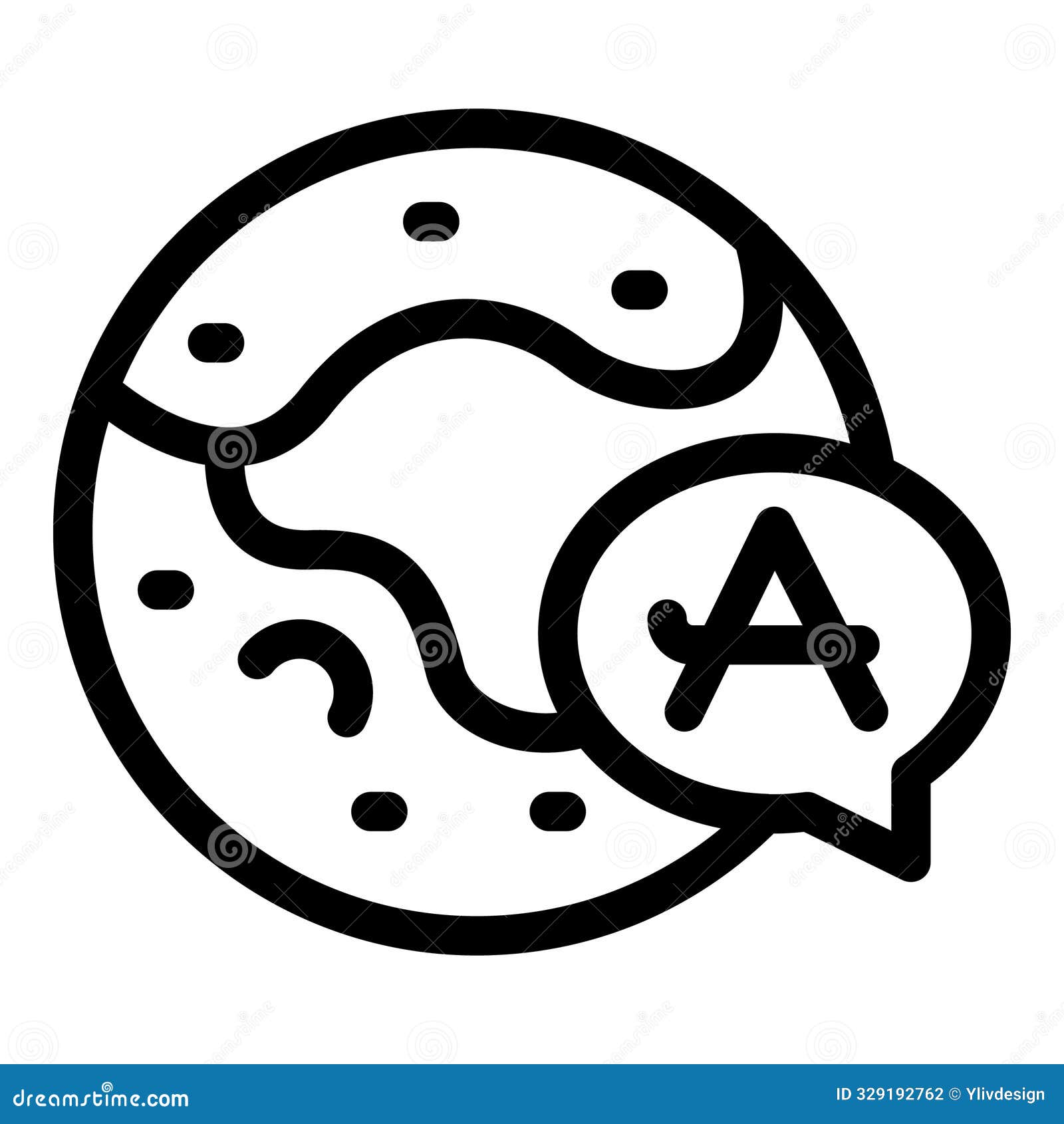 Planet Earth Communicating with Letter a Speech Bubble Icon Stock ...