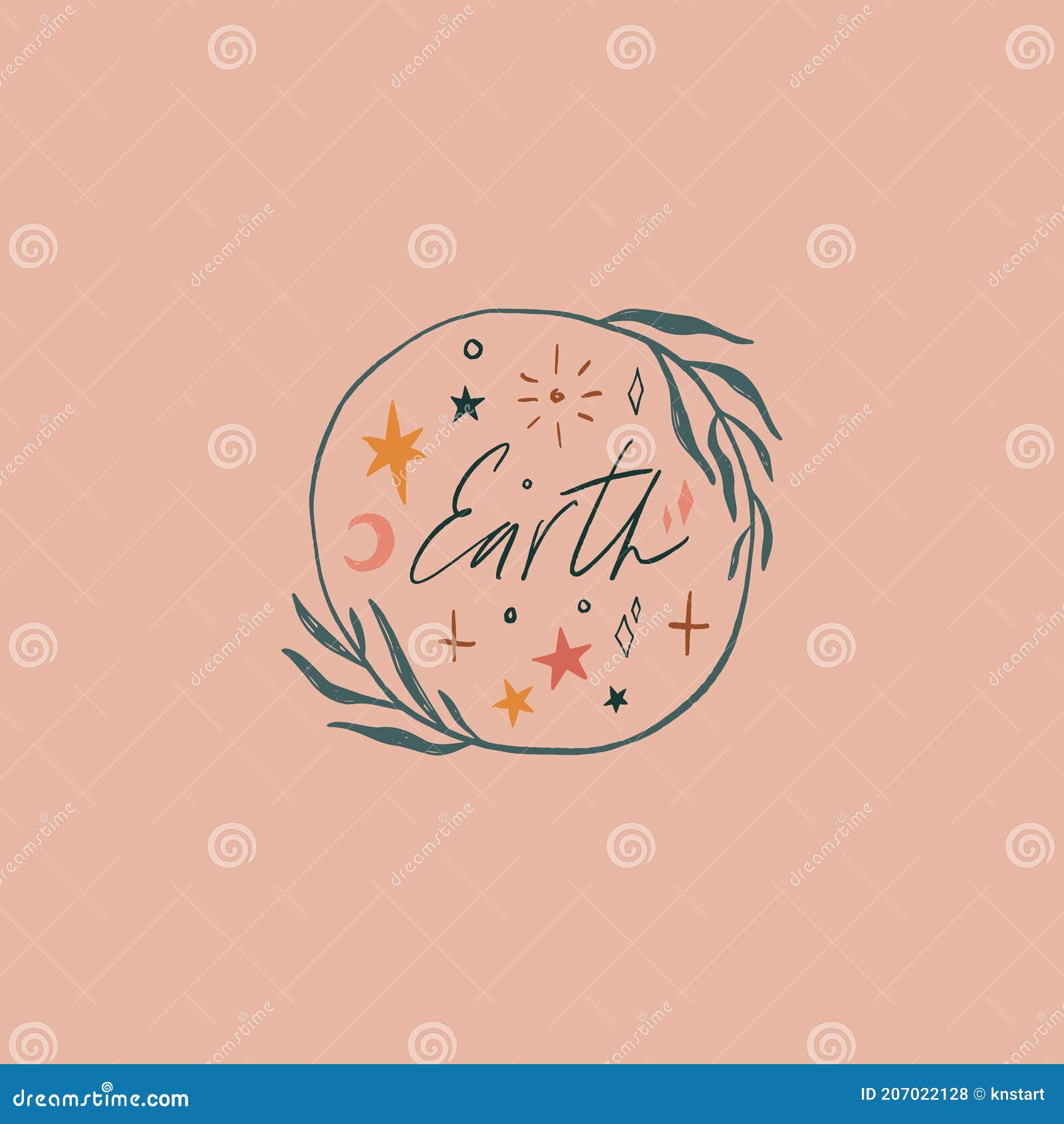 Planet Earth Concept, Frame and Lettering Text Art. Stock Vector ...