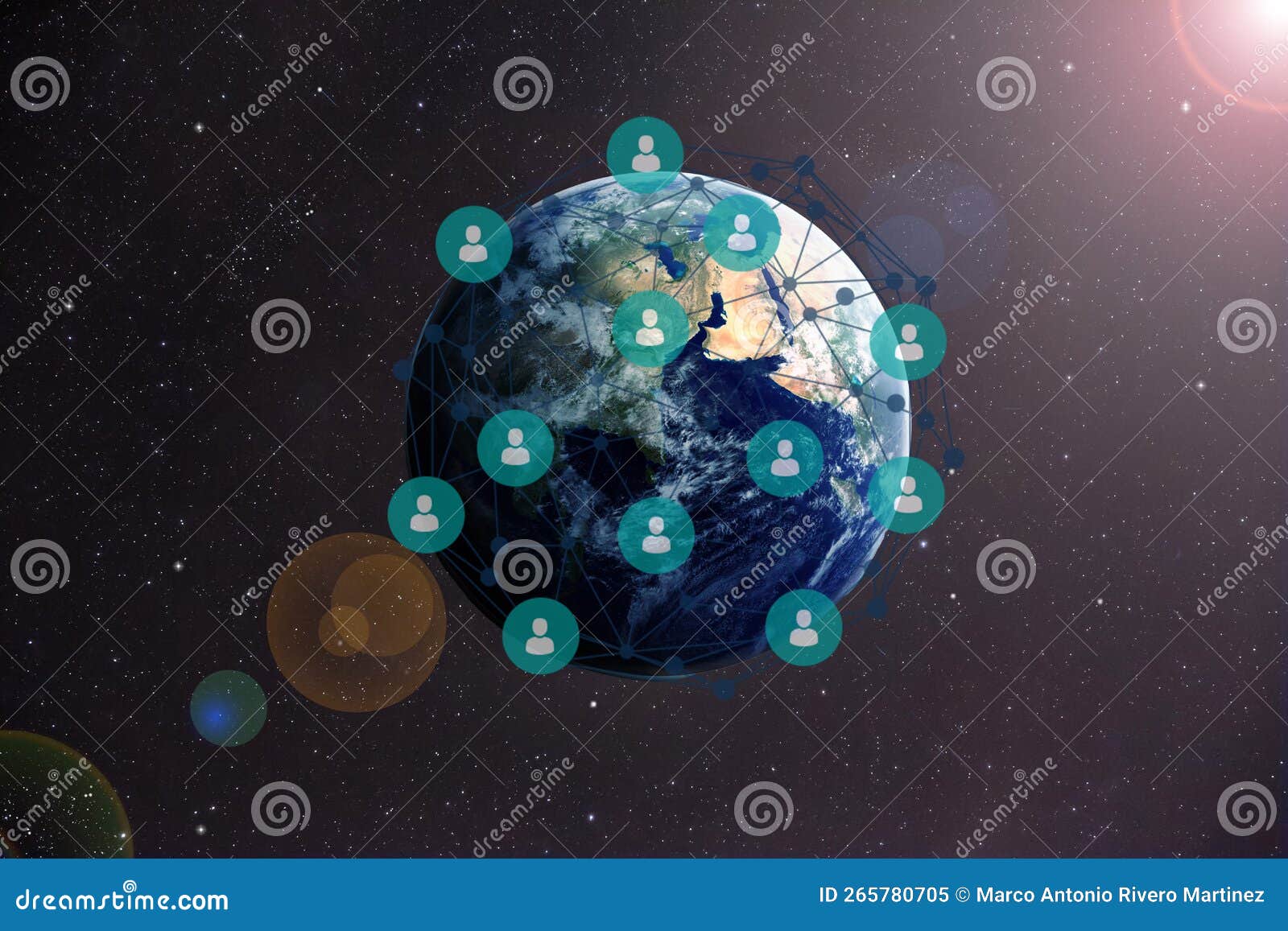 Planet Earth Connected with Cables Stock Illustration - Illustration of ...