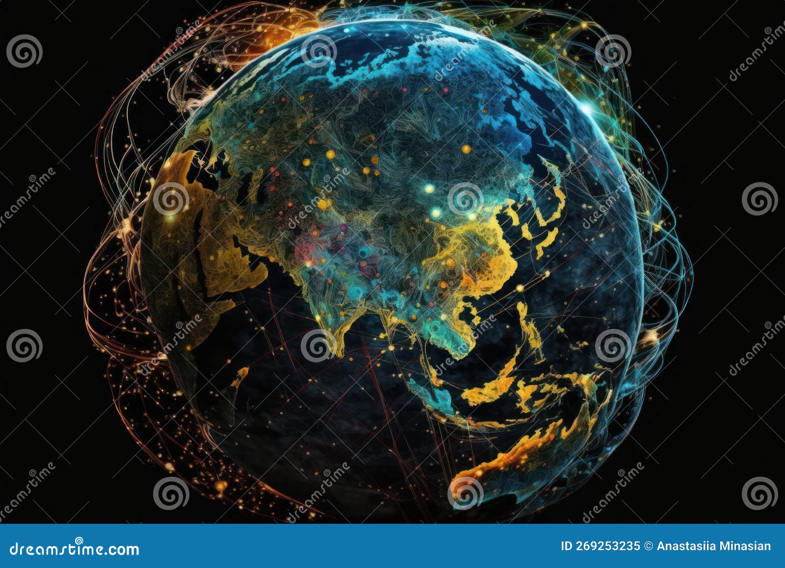 Planet Earth is Connected by Internet Networks Stock Illustration ...