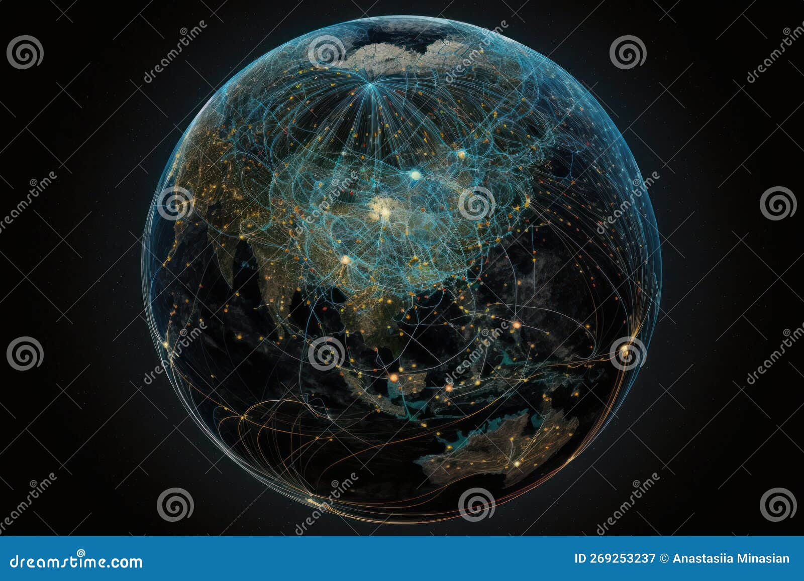 Planet Earth is Connected by Internet Networks Stock Illustration ...