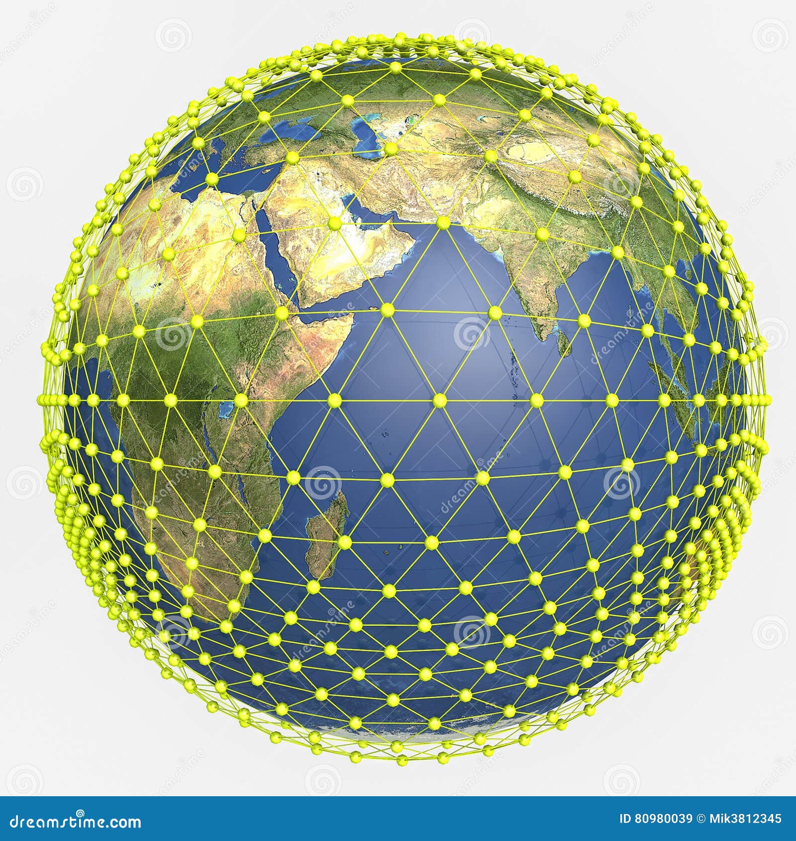 Planet Earth and Connections Stock Illustration - Illustration of ball ...