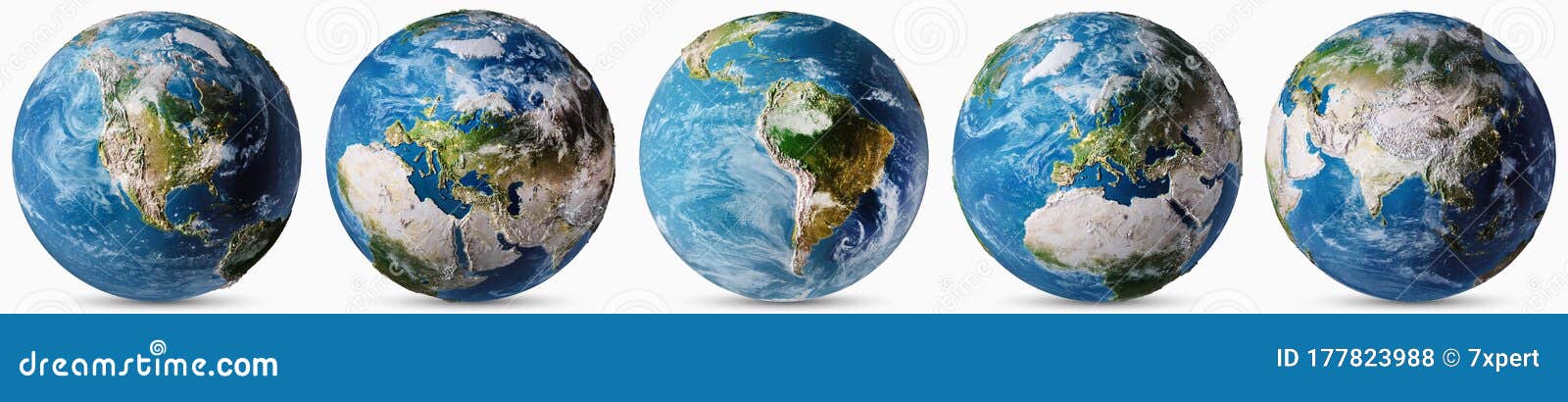 Planet Earth Countries Map Set Stock Illustration - Illustration of ...