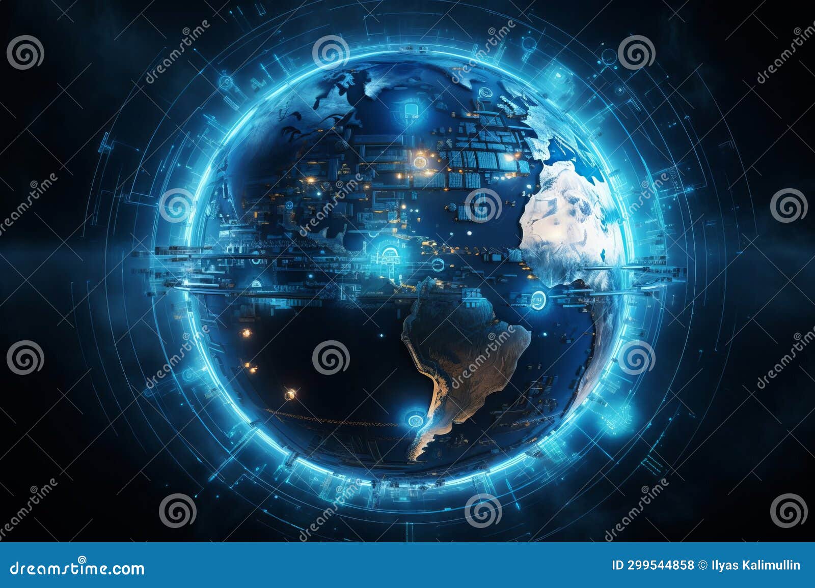 Planet Earth Covered by Artificial Intelligence Stock Photo - Image of ...