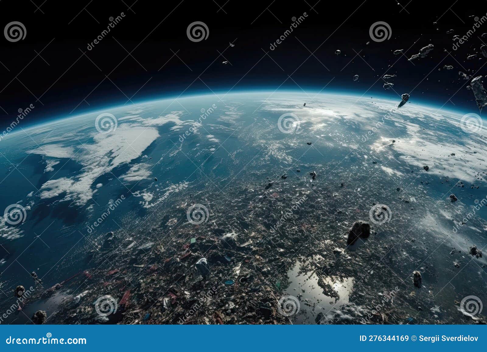 The Planet Earth is Covered in Garbage As Seen from Space, a Concept of ...