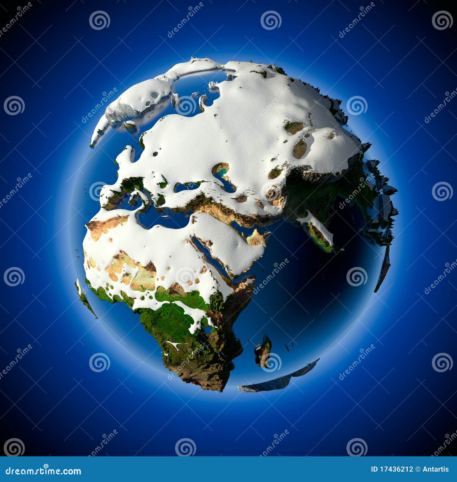 Planet Earth is Covered by Snow Stock Illustration - Illustration of ...