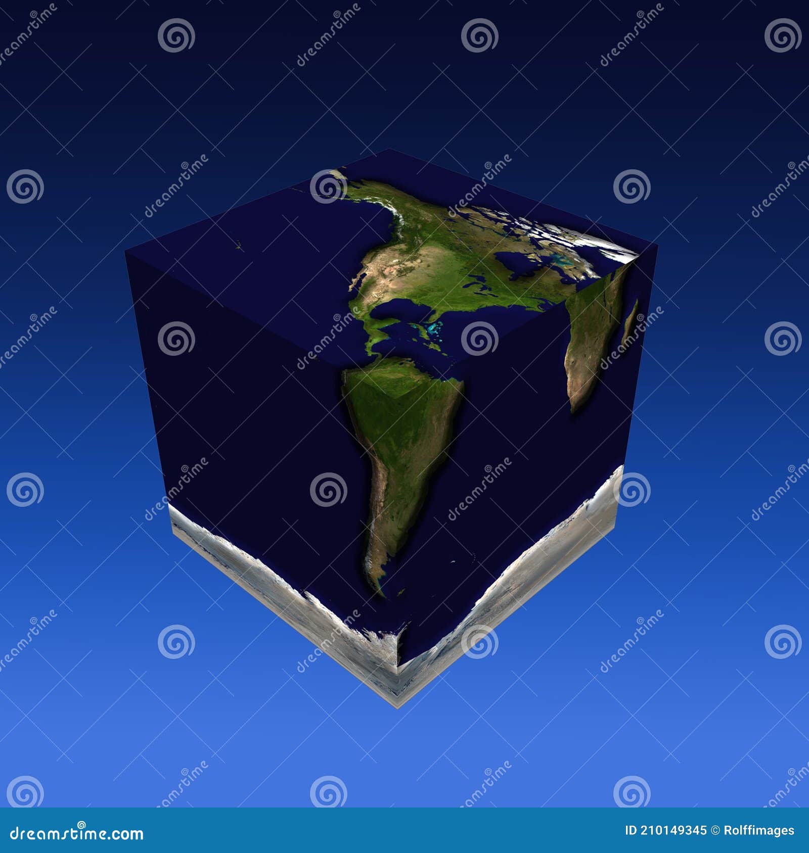 Planet Earth In Cube Shape Royalty-Free Stock Photography ...