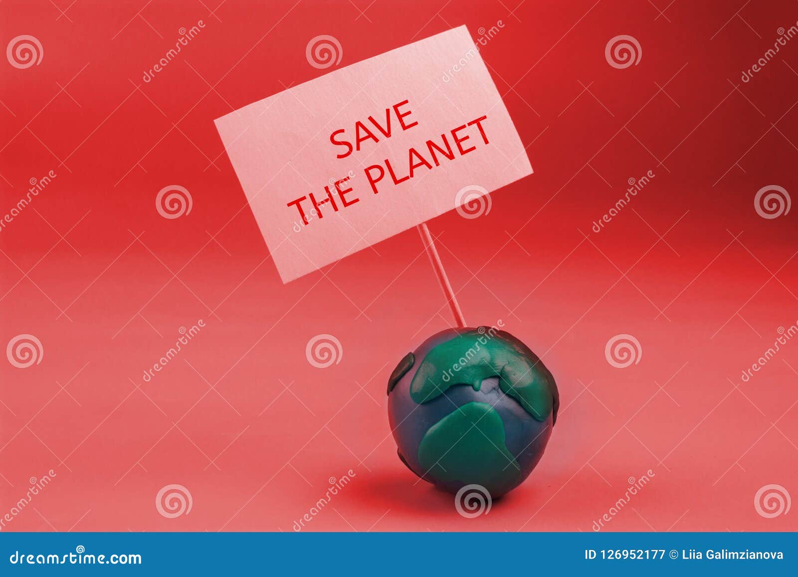 The Planet Earth in Danger Concept. Earth Holding a Banner Stock Image ...