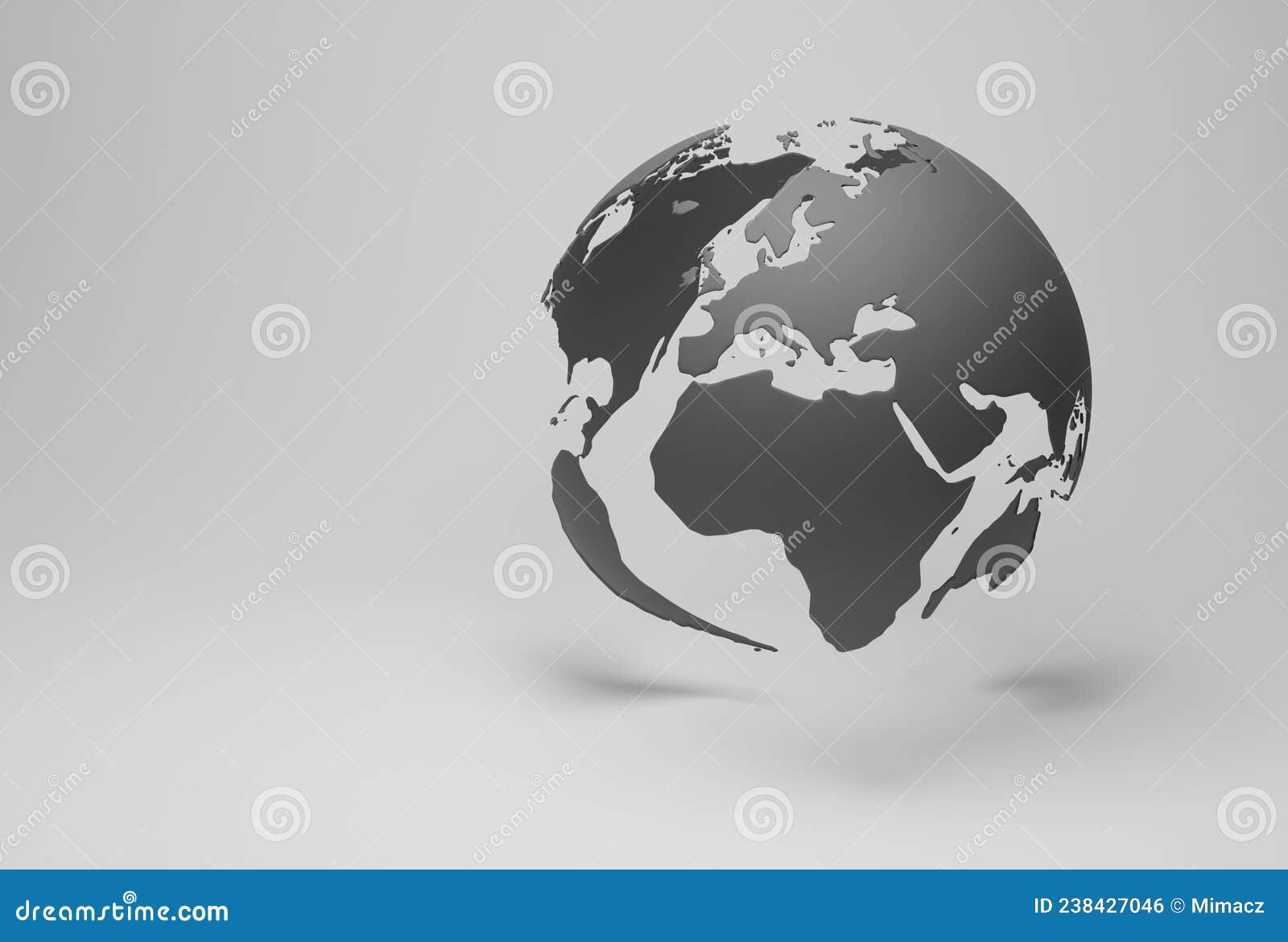 Planet Earth, Dark World Map Converted To Globe, 3D Object with Shadows ...