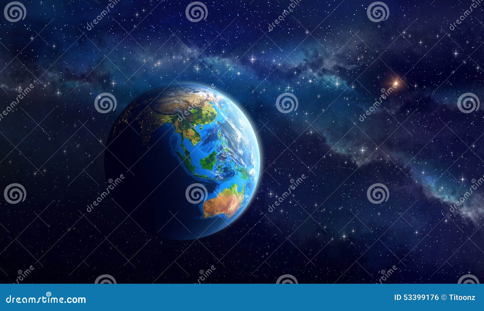Planet Earth in deep space stock photo. Image of infinity - 53399176