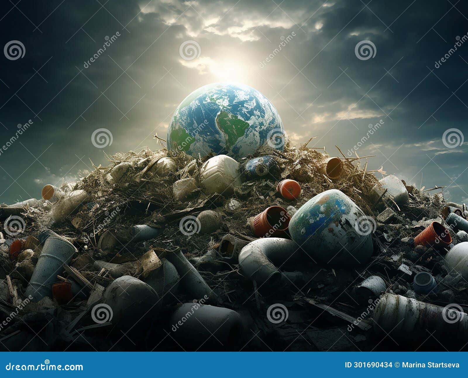 The Planet Earth is in Dirty Garbage and Industrial Waste Stock ...