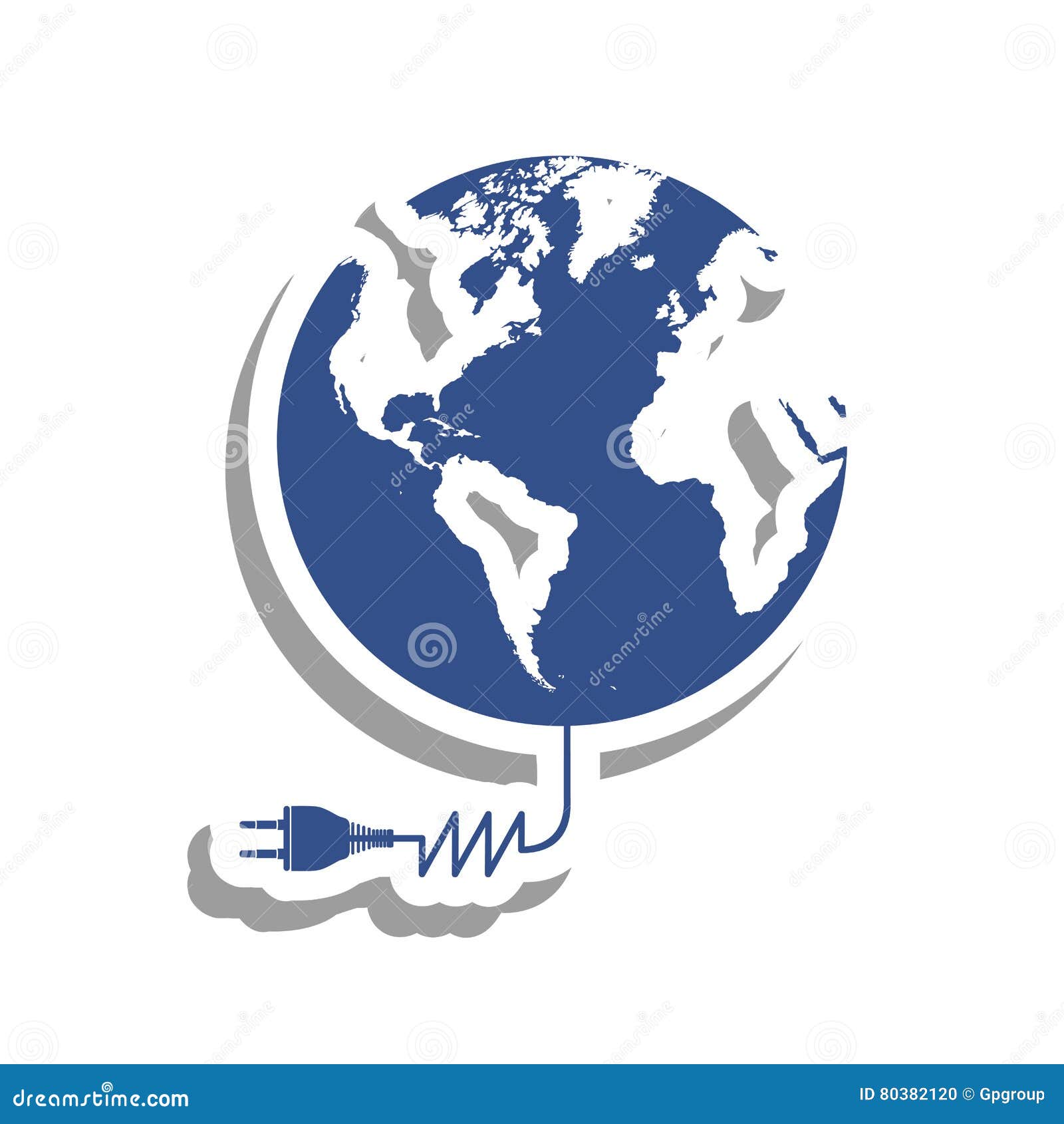 Planet Earth and Electricity Plug Icon Image Stock Vector ...