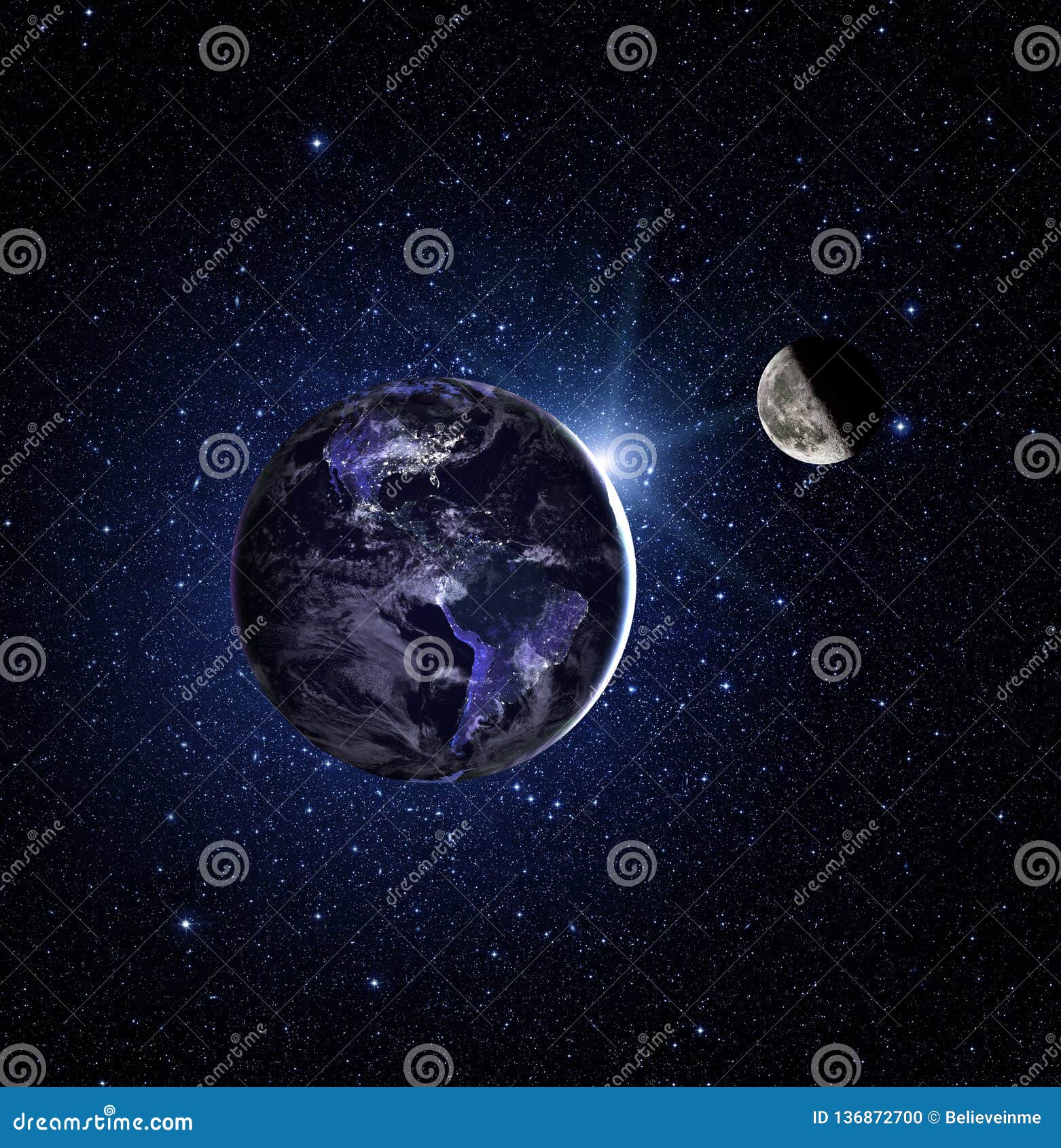 Planet Earth. Earth in the Endless Stellar Space Stock Photo - Image of ...