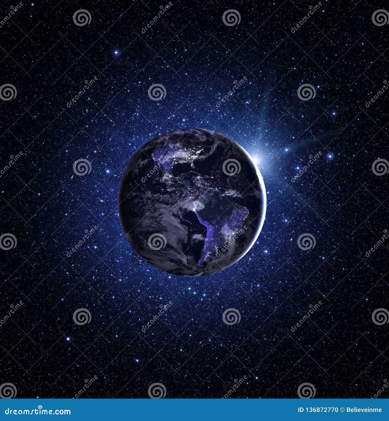 Planet Earth. Earth in the Endless Stellar Space Stock Photo - Image of ...