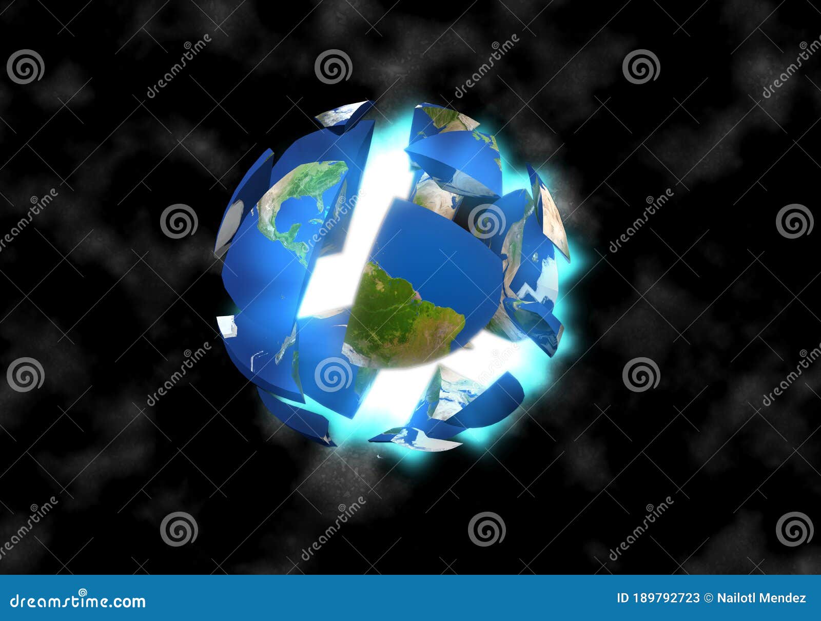 Planet Earth Explode in Space .3D Illustration Stock Illustration ...