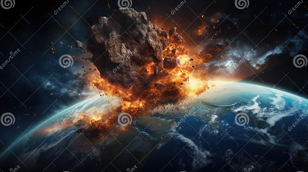 Planet Earth Exploding from Nuclear Blast. Explosion of Atomic Bomb ...