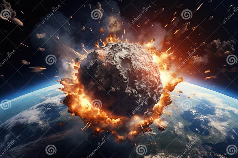 Planet Earth Exploding from Nuclear Blast. Explosion of Atomic Bomb ...