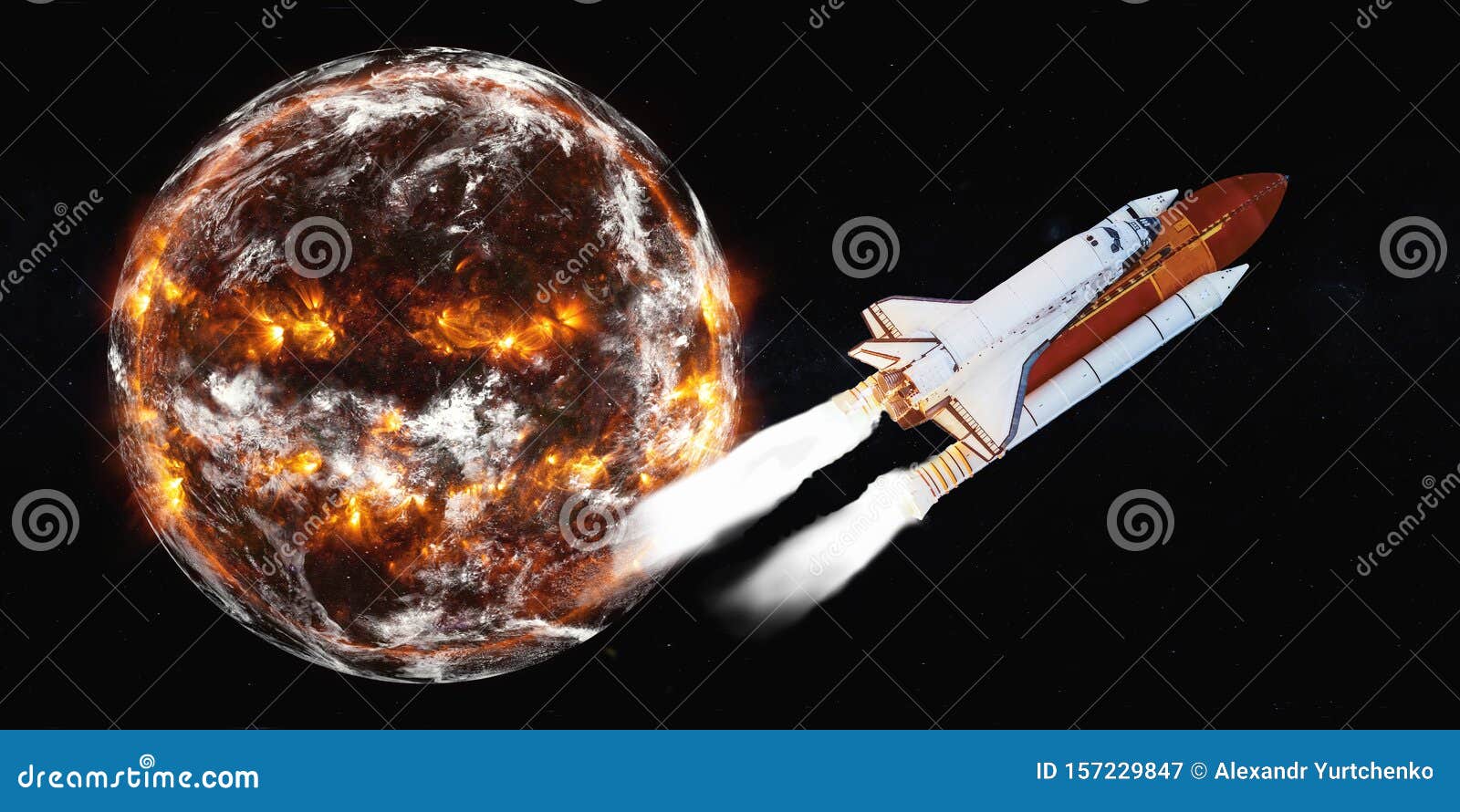 Planet Earth Explosion Escape Stock Image - Image of inferno, burning ...
