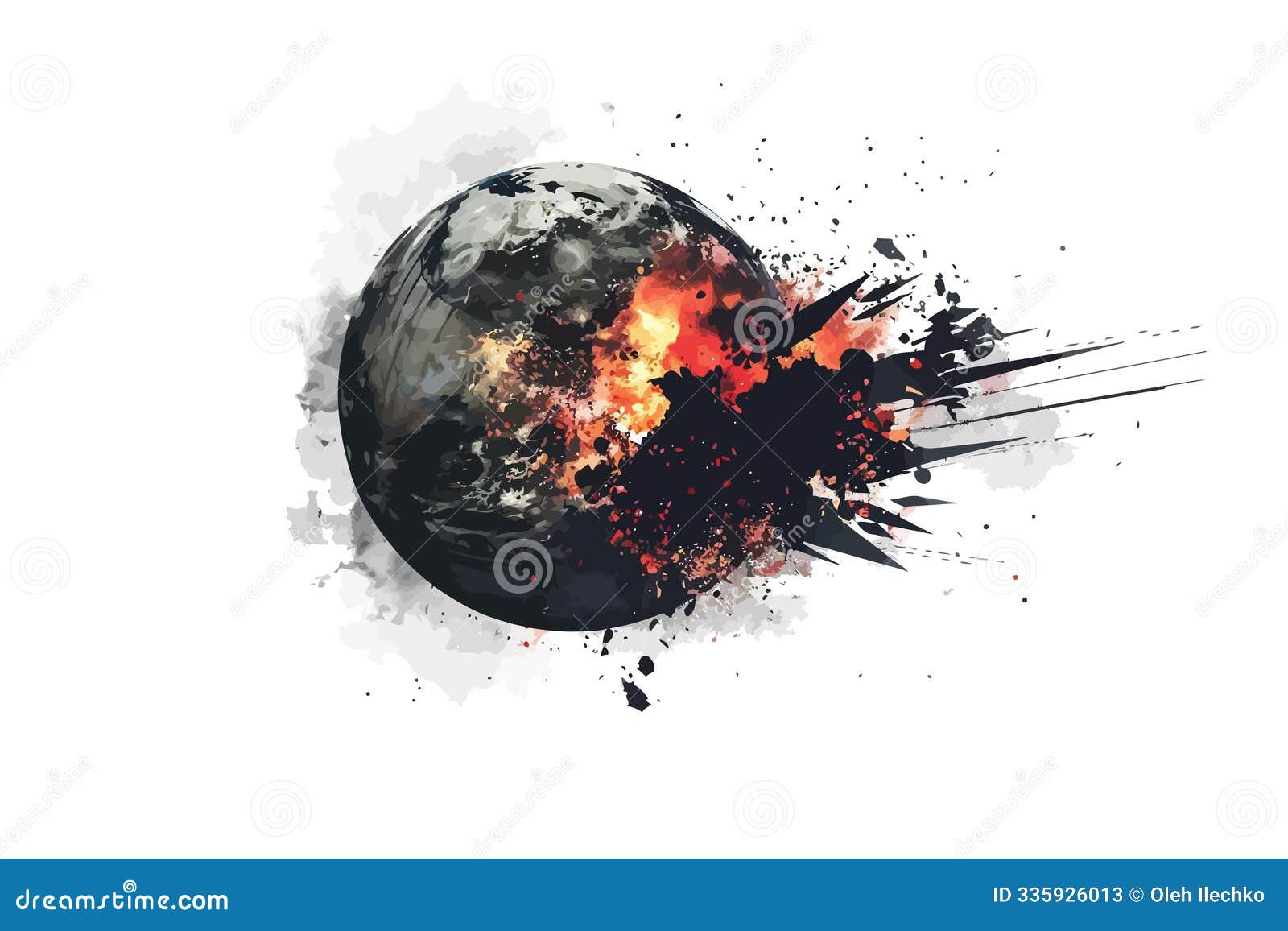 Planet Earth Explosion Stock Image Isolated Vector Style Stock Vector ...