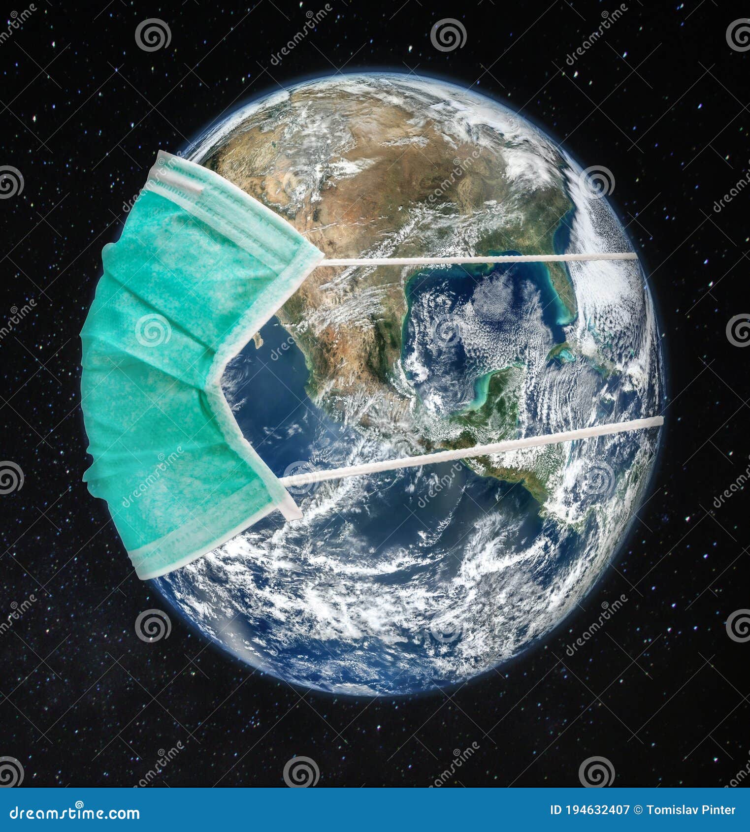 Planet Earth with Face Mask Stock Image - Image of health, background ...