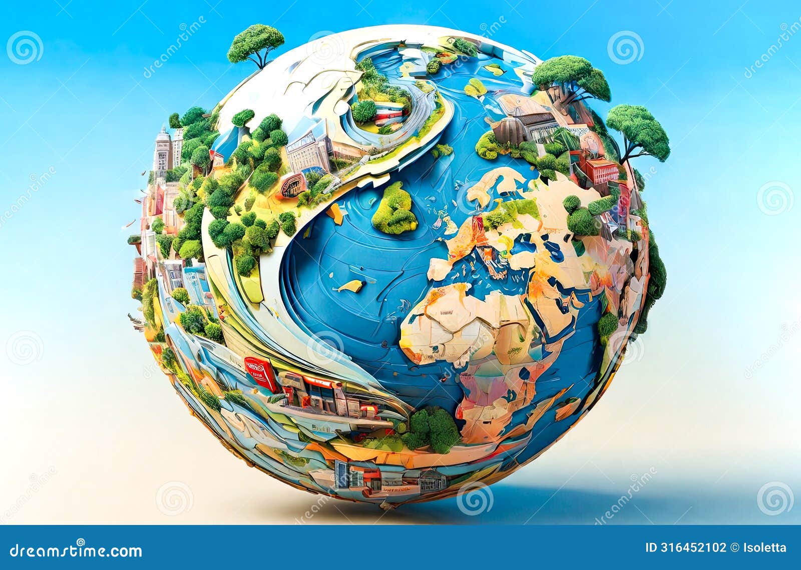 Planet Earth Fantasy Bright Illustration Stock Photo - Image of planet ...