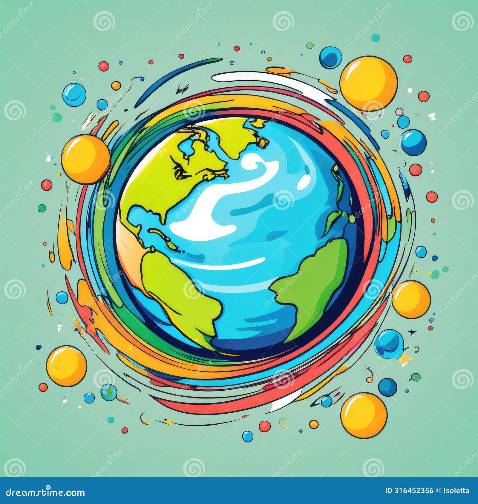 Planet Earth Fantasy Bright Illustration Stock Photo - Image of ...