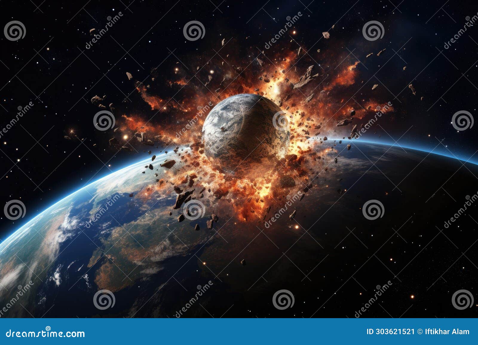 Planet Earth in the Fire. Elements of this Image Furnished by NASA ...