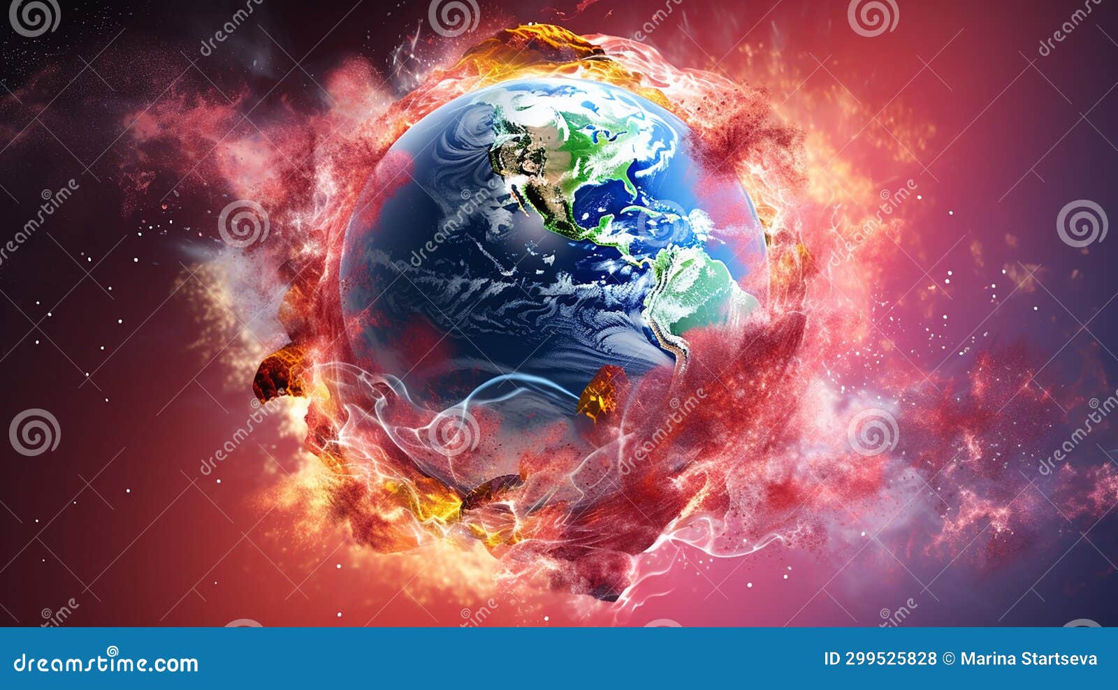 The Planet Earth is on Fire, the Explosion of a Planet in the Universe ...