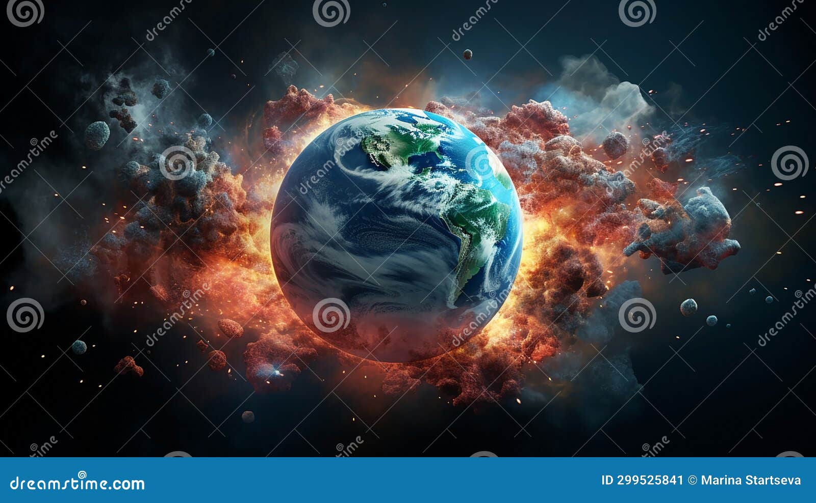 The Planet Earth is on Fire, the Explosion of a Planet in the Universe ...