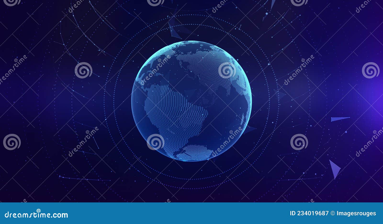 Planet Earth Floating in a Cyberspace Abstract Background Stock ...