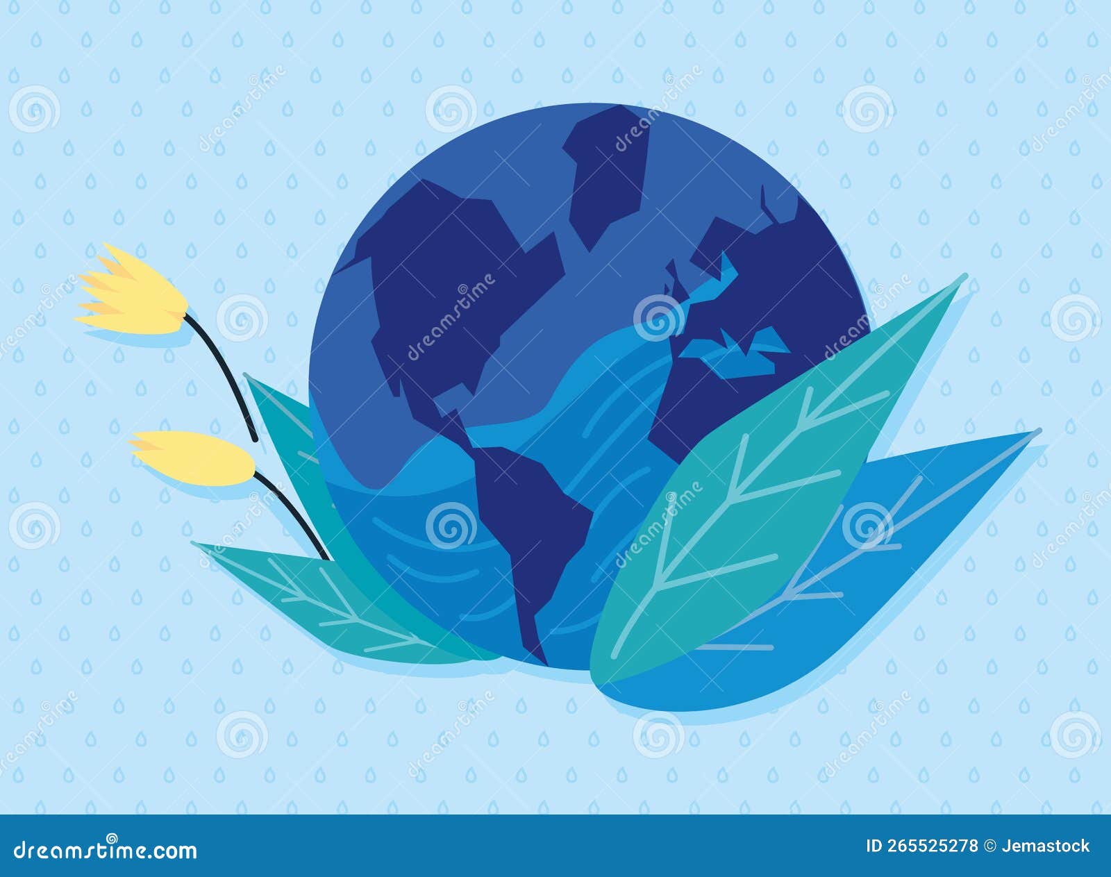 Planet earth with flowers stock vector. Illustration of green - 265525278