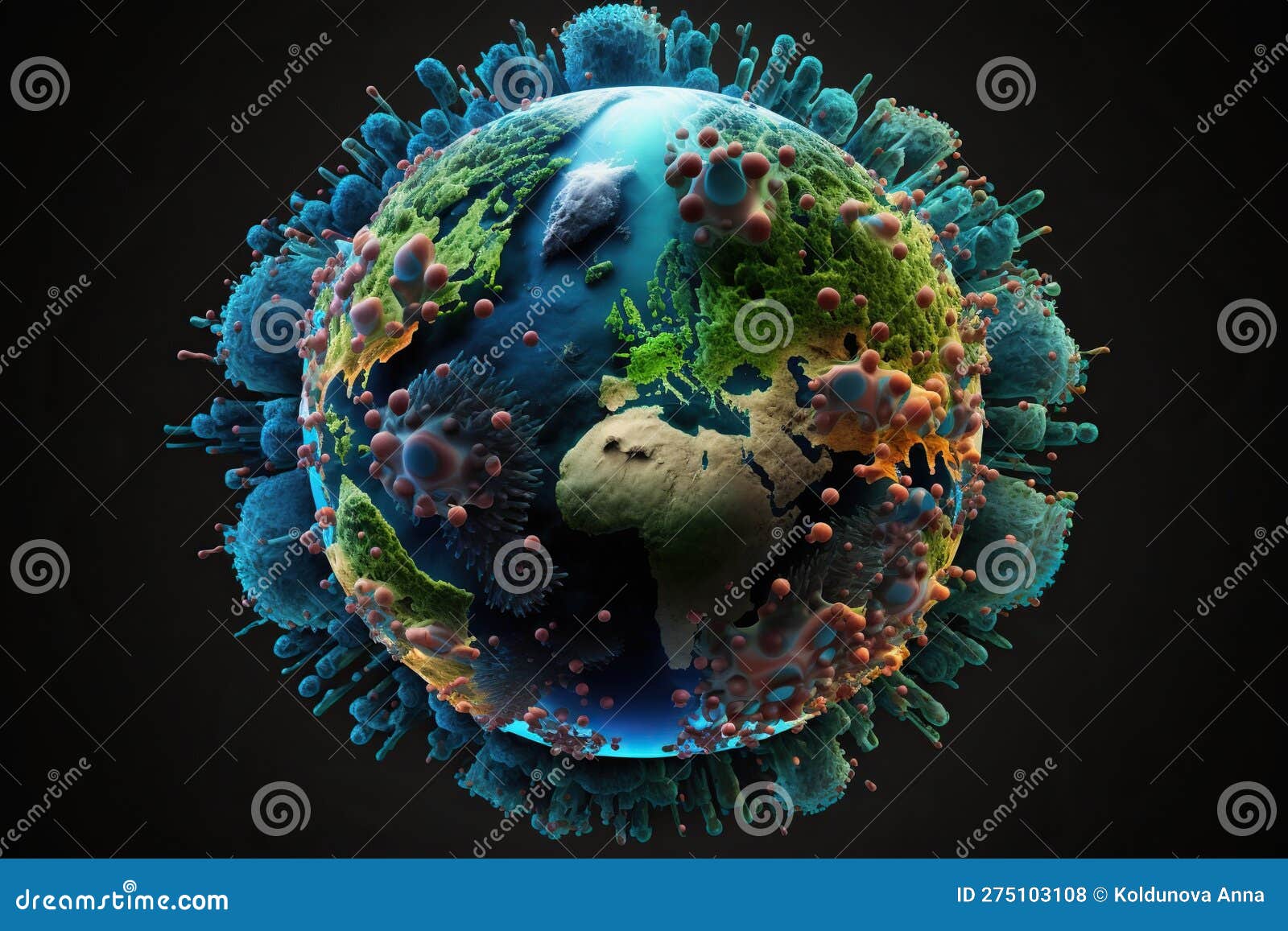 Planet Earth in the Form of a Virus, Created with Generative AI ... Planet Earth in the Form of a Virus, Created with Generative AI ...