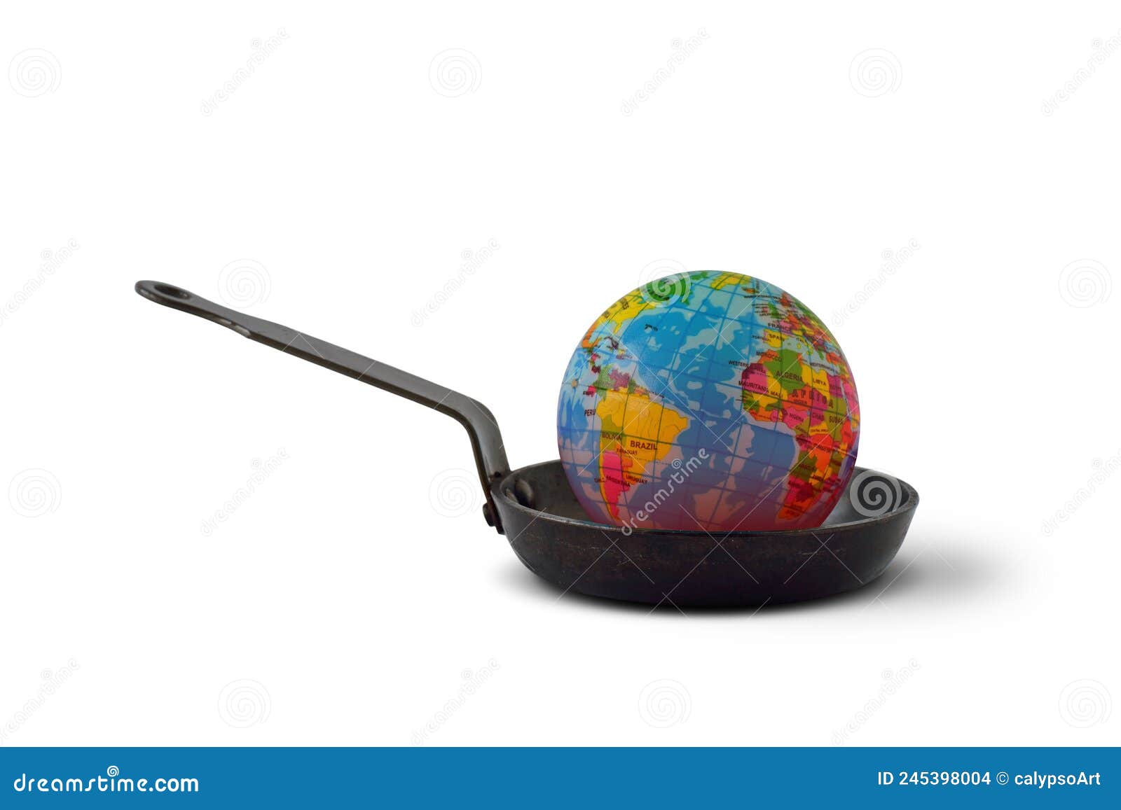 Planet Earth in a Frying Pan - Global Warming Concept Stock Photo ...