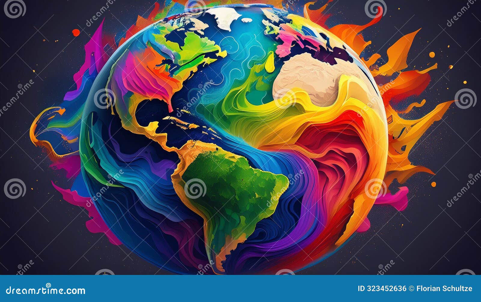 Planet Earth Full of Colors and Pride Stock Illustration - Illustration ...