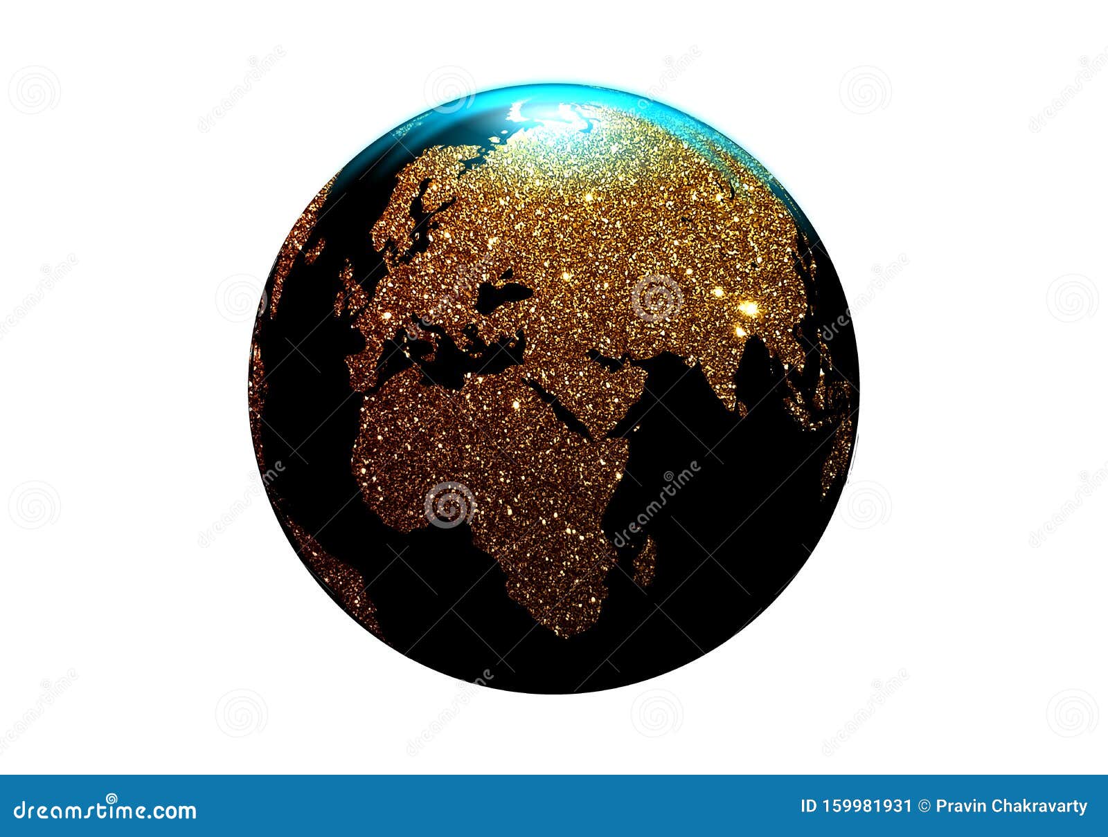 Planet Earth with Glitter Effect Isolated in White Background. Stock ...