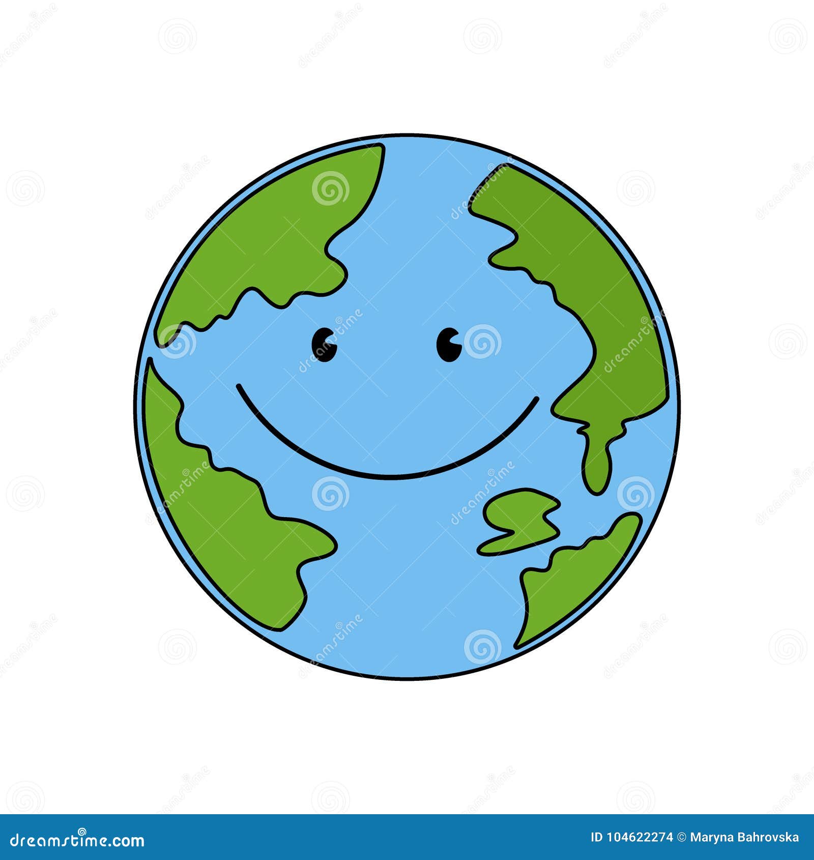 Smiling Earth Cartoon